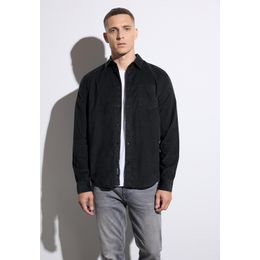 Street One MEN Herren Langarmhemd, grau, Gr. XL, unifarben, Cord, 100% Baumwolle, Hemden, aus reiner Baumwolle