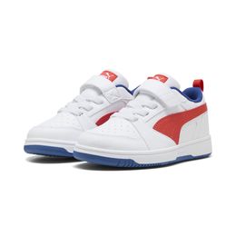 Puma Kinder Sneaker "Puma Rebound V6 Lo Sneakers Kinder", Gr. 29, wei&szlig;, Obermaterial: Synthetik, Textil; Futter: Textil; Innensohle: Textil;