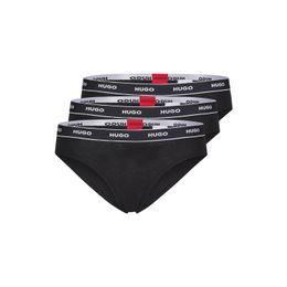 Hugo Damen Slip "Slip Brief Stripe 3er Pack", Gr. S, schwarz, Obermaterial: 95% Baumwolle CO. 5% Elasthan EL., Unterhosen