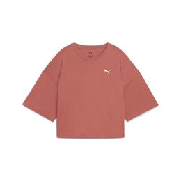 Puma Damen T-Shirt "WARDROBE ESS Kurzes Oversized-T-Shirt Damen"exotic rot, Gr. XL, clean, Obermaterial: 100% Baumwolle; Rippe: 20% Polyester, 80%