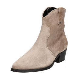 H&ouml;gl H&Ouml;GL Damen Bikerboots "H&ouml;gl Stiefelette Veloursleder", Gr. 38,5, beige, Veloursleder, Schuhe