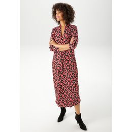Aniston CASUAL Damen Midikleid, rot, Gr. 44, bedruckt, gemustert, Cr&ecirc;pe, Obermaterial: 98% Polyester, 2% Elasthan, Kleider, mit grafischem