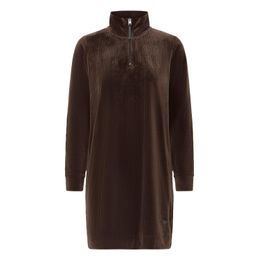 oxmo Damen Sweatkleid "Sweatkleid OXEBBA HALFZIP"coffee bean, Gr. XS, Obermaterial: 95% Polyester PES. 5% Elasthan EL., Kleider