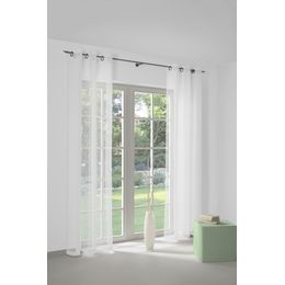Vorhang WIRTH, B:140cm H:145cm, wei&szlig;, Polyester, Wohnzimmer, Gardinen, "Chlo&eacute;", Store