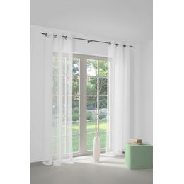 Vorhang WIRTH, B:450cm H:145cm, wei&szlig;, Polyester, Wohnzimmer, Gardinen, "Chlo&eacute;", Store