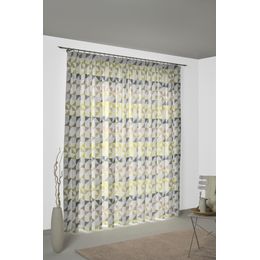 Vorhang WIRTH, B:132cm H:225cm, gr&uuml;n, Jacquard, Baumwolle, Polyester, Wohnzimmer, Gardinen, "Berlare"