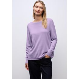 Street One Damen Strickpulloversoft lavender, Gr. 42, unifarben, Stoff, 60% Viskose, 40% Baumwolle, Pullover, aus elastischem Materialmix