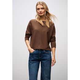 Street One Damen Rundhalspulloverhazelnut braun meliert, Gr. 36, unifarben, Stoff, 30% Polyester, 29% Polyacryl, 21% Viskose, 20% Nylon, Pullover,