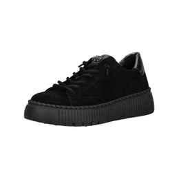 Gabor Damen Plateausneaker "Gabor Sneaker Veloursleder", Gr. 40,5, schwarz, Veloursleder, Schuhe