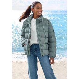 ELBSAND Damen Steppjacke, gr&uuml;n, Gr. M, unifarben, Web, Obermaterial: 100% Polyester. Futter: 100% Polyester. F&uuml;llung: 100% Polyester, Jacken, mit