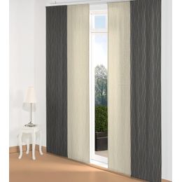Schiebegardine WIRTH, B:60cm H:175cm, beige, Jacquard, Baumwolle, Polyester, Wohnzimmer, Gardinen, "Sepino"