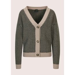 Madeleine Mode MADELEINE Damen Strickjacke "Strickjacke Cardigan aus Schurwolle mit V-Ausschnitt", schwarz, Gr. 40, Obermaterial: 100% Schurwolle WV., Strickjacken