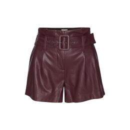 Lascana Damen Shorts, rot, Gr. 40, unifarben, Web, Obermaterial: 100% Polyester. Beschichtung: 100% Polyurethan, Hosen, aus Lederimitat, Kunstleder