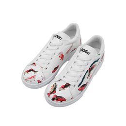 DOGO Damen Sneaker "Ace Low-Top Sneaker The Wise Owl Damen Sneaker", Gr. 39, grau, Lederimitat, Schuhe, Handgefertigt