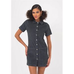 FRESHLIONS Damen Jeanskleid "Delilah", gr&uuml;n, Gr. M, unifarben, 98% Baumwolle, 2% Elasthan, Kleider, mit kurzen &Auml;rmeln