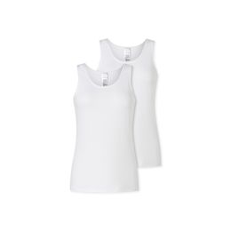 Schiesser Damen Unterhemd "Unterhemd 2er Pack", Gr. XXL, wei&szlig;, Obermaterial: 95% Baumwolle CO. 5% Elasthan EL., Unterhemden
