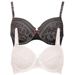 Anita Damen B&uuml;gel-BH "2er Pack B&uuml;gel BH Fleur", Gr. 90schwarz crystal, Spitze, Obermaterial: 87% Polyamid PA. 13% Elasthan EL., BHs