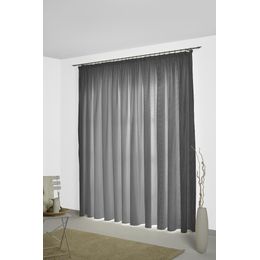 Vorhang WIRTH, B:135cm H:225cm, grau, Jacquard, Baumwolle, Wohnzimmer, Gardinen, "Neveres"