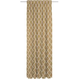 Vorhang Adam, B:142cm H:225cm, gelb, Jacquard, Baumwolle, Wohnzimmer, Gardinen, "Maroccan Shiraz", aus 100% Bio-Baumwolle