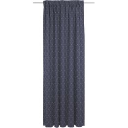 Vorhang Adam, B:142cm H:245cm, blau, Jacquard, Baumwolle, Wohnzimmer, Gardinen, "Indian Cortezada", aus 100% Bio-Baumwolle