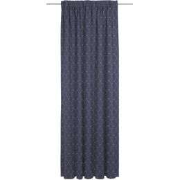 Vorhang Adam, B:142cm H:225cm, blau, Jacquard, Baumwolle, Wohnzimmer, Gardinen, "Indian Cortezada", aus 100% Bio-Baumwolle