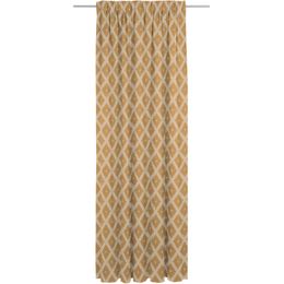 Vorhang Adam, B:142cm H:175cm, gelb, Jacquard, Baumwolle, Wohnzimmer, Gardinen, "Maroccan Shiraz", aus 100% Bio-Baumwolle