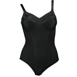 Anita Damen Miederbody "Komfort Korselett Safina", Gr. 100, schwarz, Obermaterial: 60% Polyamid PA. 15% Elasthan EL. 10% Polyester PES. 10% Baumwolle