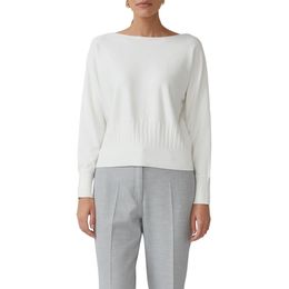 Damen Strickpullover, wei&szlig;, Gr. 46, s.Oliver BLACK LABEL, unifarben, Strick, Obermaterial: 71% Viskose, 29% Polyester, Pullover, mit Fledermaus&auml;rmeln