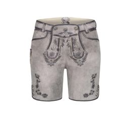 N&uuml;bler N&Uuml;BLER Damen Trachtenlederhose "Lederhose kurz Tiana", silber, Gr. 44, Obermaterial: 100% Lammleder LEL., Hosen