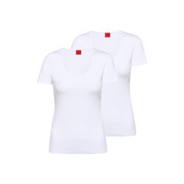 Hugo Damen T-Shirt "T-Shirt T-Shirt RN 2er Pack", wei&szlig;, Gr. L, Obermaterial: 95% Baumwolle CO. 5% Elasthan EL., Shirts