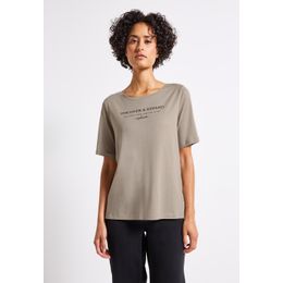 Street One Damen T-Shirt, beige, Gr. 36, unifarben, Web, 50% Baumwolle, 50% Modal, Shirts, im soften Baumwoll-Mix