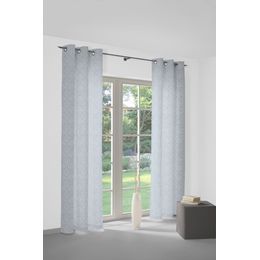 Vorhang WIRTH, B:132cm H:145cm, blau, Jacquard, Baumwolle, Polyester, Wohnzimmer, Gardinen, "Telfort"