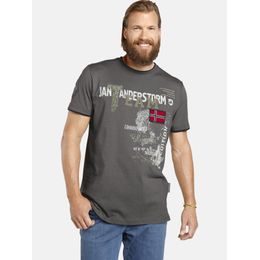 Jan Vanderstorm Herren T-Shirt "T-Shirt S&Ouml;LVE", grau, Gr. L, Obermaterial: 70% Baumwolle CO. 30% Polyester COOLMAX PES(Coolmax)., Shirts