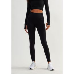 BESHAPED Damen Trainingstights "Femme Force", schwarz, Gr. L, unifarben, 90% Nylon, 10% Elasthan, Hosen, mit angesagtem Jacquard-Muster