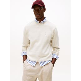Tommy Hilfiger Herren Sweatshirt "ESS SEASONAL FLEECE CREWNECK mit Rundhals und Stickerei", beige, Gr. XXXL, meliert, Sweatware, Obermaterial: 60%