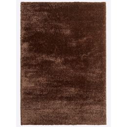 Teppich HEINE HOME, H:40mm &Oslash;:160cm, braun, Kunstfaser, Polyester, Wohnzimmer, Teppiche