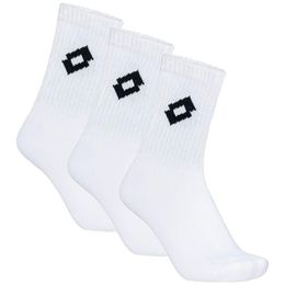 Lotto Damen Socken, Gr. 39, wei&szlig;, Baumwollmischung, Jacquard, Socken, - mit modischem Jacquard Logo