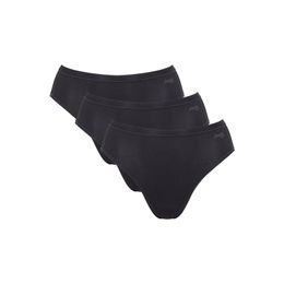 Sloggi Damen Slip "Slip GO Daily Cotton Tai 3P 3er Pack", Gr. XS, schwarz, Obermaterial: 95% Baumwolle CO. 5% Elasthan EL., Unterhosen