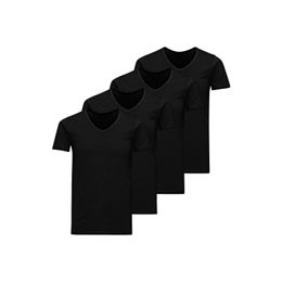 Jack & Jones JACK & JONES Herren T-Shirt "T-Shirt JACBASIC V-NECK TEE 2PK 2er Pack", schwarz, Gr. L, Obermaterial: 100% Baumwolle CO., Shirts