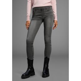 Arizona Damen Jeansjeggings, grau, Basic, Gr. 44, Denim/Jeans, Obermaterial: 63% Baumwolle, 32% Polyester, 5% Elasthan, Jeans, skinny