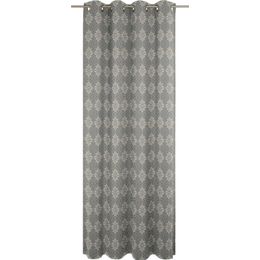 Vorhang Adam, B:145cm H:225cm, grau, Jacquard, Baumwolle (Bio-Baumwolle), Wohnzimmer, Gardinen, "Romantic Puligny Light", aus 100% Bio-Baumwolle