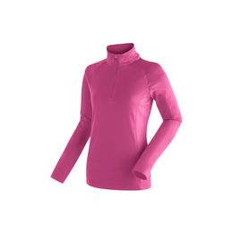 Maier Sports Damen Fleecepullover "Eva", rosa, Gr. 44, 100% Polyester, Sweatshirts, Damen Fleece, funktioneller Midlayer, Half-Zip, Regular Fit