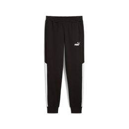 Puma Herren Trainingshose "POWER COLORBLOCK SWEATPANTS FL CL", schwarz, Gr. M, colorblocking, Fleece, Obermaterial: 66% Baumwolle, 34% Polyester,