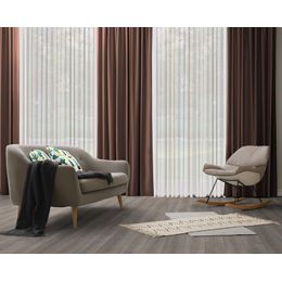 Vorhang WIRTH, B:142cm H:245cm, braun, Jacquard, Polyester, Wohnzimmer, Gardinen, "Dim out"