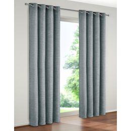 Vorhang WIRTH, B:132cm H:225cm, blau, Chenille, Polyacryl, Wohnzimmer, Gardinen, "Holmsund 288g/qm"