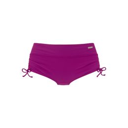 Lascana Damen Bikini-Hotpants, pink, Gr. 36, unifarben, Polyamid, Badehosen, mit seitlicher Raffung