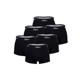 s.Oliver Herren Boxershorts "Boxershort 6er Pack", Gr. M, schwarz, Obermaterial: 92% Baumwolle CO. 8% Elasthan EL., Unterhosen