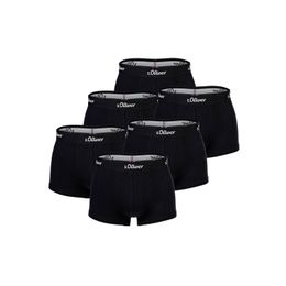 s.Oliver Herren Boxershorts "Boxershort 6er Pack", Gr. S, schwarz, Obermaterial: 92% Baumwolle CO. 8% Elasthan EL., Unterhosen
