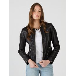 Mustang Damen Lederjacke "31020257", schwarz, Gr. XS, Obermaterial: 100% Lammleder. Innenfutter: 90% Baumwolle, 10% Polyester. F&uuml;llung: 100%