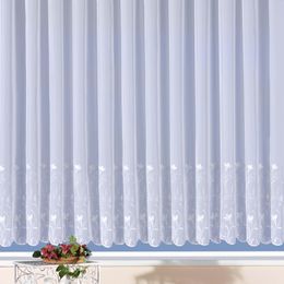 Weckbrodt-Gardinen Gardine WECKBRODT, B:300cm H:173cm, wei&szlig;, Voile, Obermaterial: 100% Polyester, Wohnzimmer, Gardinen, "Turin", echte Stickerei, Voile,